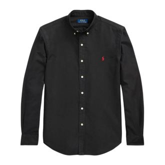 Ralph Lauren Homme, Chemises, Noir, Taille: L Chemise Oxford Slim Fit