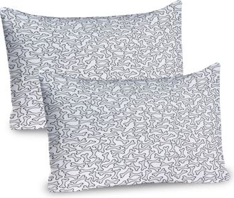 Abakuhaus Gebeine Kissenbezug Packung mit 2, Verstreute Randomly Continuing Hundeknochen-Cartoon-Stil, Dekorativer Standard Gedruckter Kissenbezug, 80 x 40 cm, 