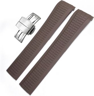 Generic Buntes Silikonkautschuk-Uhrenarmband für Armbandserien 5164a 5167a Uhrenarmband Butterfly-Schnalle 21 mm Uhrenarmbänder