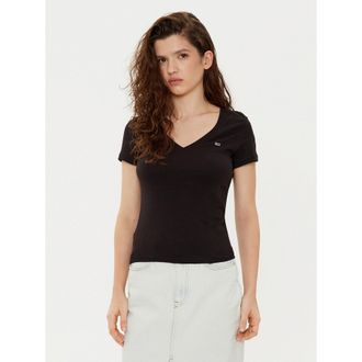 Tommy Jeans T-Shirt DW0DW20458 Schwarz Slim Fit