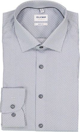 Olymp Herren Hemd grau Baumwoll-Stretch