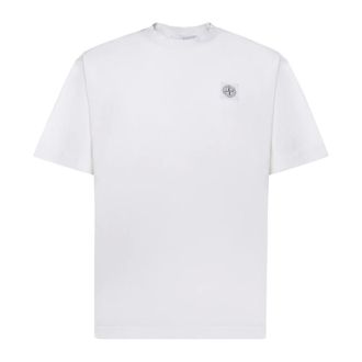 Stone Island Homme, Tops, Blanc, Taille: S T-Shirt Coupe Standard