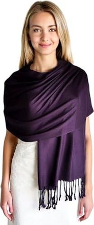GFM Écharpe style pashmina - Toutes saisons - Tissage sergé doux - B9, B9-aujmn-aubergine Violet, Taille unique