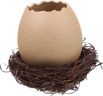 Yardwe Eierschalen-übertopf Für Innenbereich Dekorativer Blumentopf Für Kleine Topfpflanzen Langlebig Und Praktisch Straußenei-blumentopf Für Fensterbänke Ba