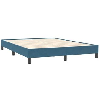 vidaXL Boxspringbett ohne Matratze Dunkelblau 140x210 cm Samt vidaXL