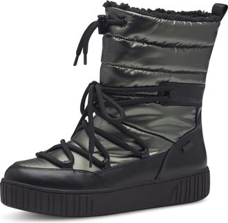 Marco Tozzi Damen Stiefeletten zum Schnüren Winter Gefüttert, Grün (Khaki Met. Com), 41