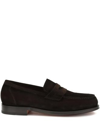 Santoni Loafer aus Wildleder - Braun