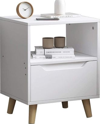 Generic Nachttisch Mit 1 Schublade, Kleiner Nachttisch for Schlafzimmer, Wohnzimmer, Sofa, Beistelltisch, Aufbewahrungs-Beistelltisch (Farbe: B)(A)