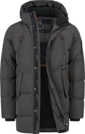 Indicode Herren INBoulton Parka mit verdecktem Rei&szlig;verschluss und Kapuze | warme Herrenjacke M&auml;nner Raven, XXL