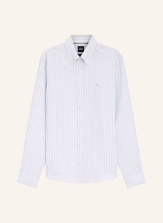 HUGO BOSS Leinenhemd Liam Regular Fit blau