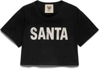 Aniye By Femme, Tops, Noir, Taille: 38 FR Santa Crop T-Shirt