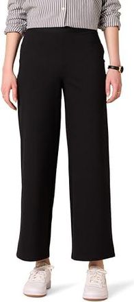 Amazon Essentials Pantalon Habillé à Enfiler, Longueur 7/8, Jambes Larges Femme, Noir, XXL