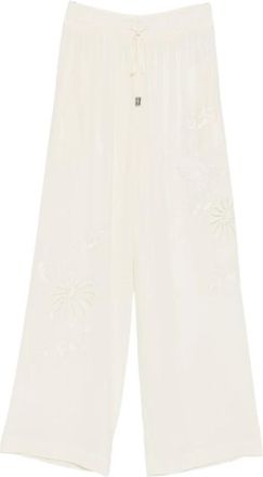 Ermanno Scervino Femme, Pantalons, Blanc, Taille: 40 FR Silk Pajama Pantalons