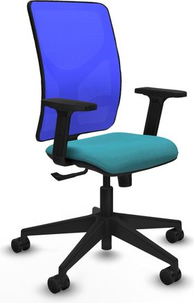 Piqueras y Crespo Drehstuhl f&uuml;r den Schreibtisch, mit 2D-Armlehnen, h&ouml;henverstellbare Lendenwirbelst&uuml;tze, ausgestattet mit 3 Positionen und Schneideschaum, Blau/T&uuml;rkis