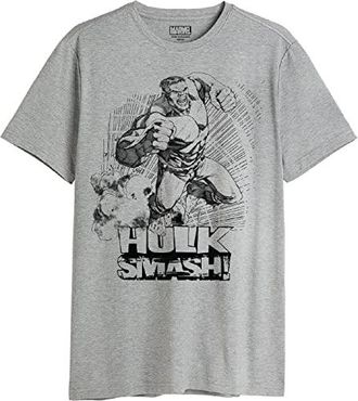 MARVEL MEHULKCTS081 T-Shirt, Gris Chiné, XL Homme