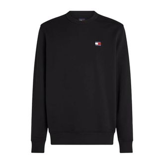 Tommy Jeans Schwarzer Logo Baumwoll-Sweatshirt - - Sweatshirts & Hoodies - Herren - Schwarzk - 2XL