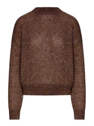 Brunello Cucinelli Rundhalspullover - Braun
