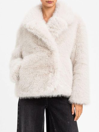 Twin-Set Veste courte en fausse fourrure &agrave; double boutonnage
