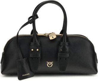 Pinko schwarze Kalbsleder Bos Taurus Handtasche