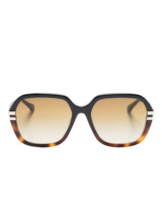 Chlo&eacute; lunettes de soleil carr&eacute;es West - Marron