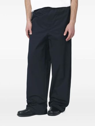Jil Sander pantalon &agrave; taille &eacute;lastiqu&eacute;e - Bleu