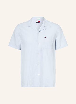 Tommy Jeans Resorthemd Comfort Fit Mit Leinen blau