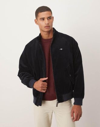 GANT Blouson Harrington en velours côtelé - Bleu marine foncé