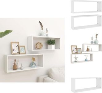 vidaXL Vidaxl - tag&egrave;res murales cube 2 pcs Blanc 60x15x23 cm Bois ding&eacute;nierie - Etagere Murale - Rangement Mural - Etageres Blanches - Meuble Blanc