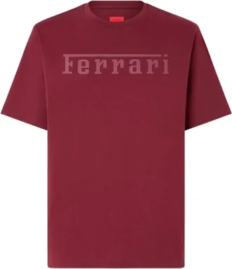 Ferrari Homme, Tops, Rouge, Taille: L Logo Detail Round Neck Short Sleeve T-Shirt