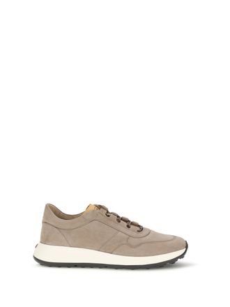 Tod's Mens Sneakers Red Dot Calf Leather Light Clay-Clay Upper Trainers Clay/clay