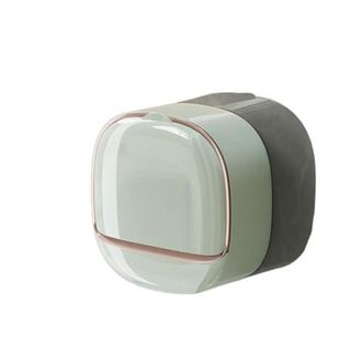 Generic Bo&icirc;te &agrave; savon murale, porte-savon avec couvercle, ventouse, luxe pour douche (vert clair)