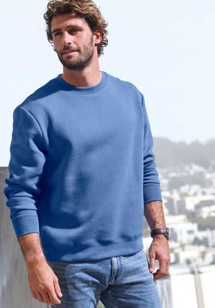 John Devin Sweatshirt Langarm, Pullover mit Struktur, Rundhals, Baumwollmischung