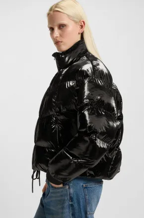 HUGO BOSS Steppjacke Fiorella in verk&uuml;rzter L&auml;nge, Kordelzug im Saum