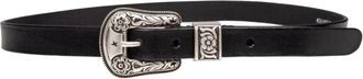 Golden Goose Femme, Accessoires, Noir, Taille: 80 CM Ceinture en cuir lav&eacute;