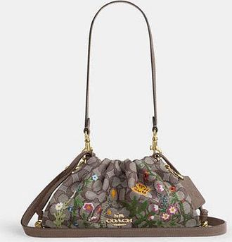 Coach Faye Schultertasche Aus Signature-Jacquard Mit Blumenstickerei