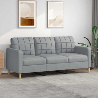 vidaXL Vidaxl - Canap&eacute; &agrave; 3 places Gris clair 180 cm Tissu