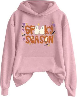 Generic 2026 Vestes pour femmes - Sweat &agrave; capuche imprim&eacute; Halloween - Pull &agrave; manches longues - Veste polaire confortable - D&eacute;contract&eacute;e - Automne et hiver, ro