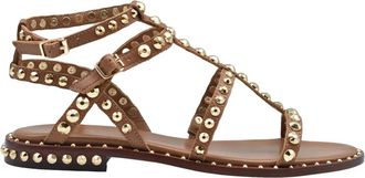 Ash Ash, Femme, Chaussures, Brun, Taille: 36 EU Sandale Plate Pr&eacute;cieuse &agrave; Clous