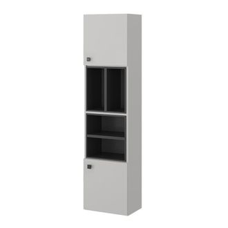 Vicco Badschrank Grau Gerta 38x150x26 cm - W&auml;scheschrank, Harmonische Farb- und Materialkombinationen