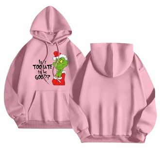 Generic Le Grinch Sweat A Capuche Femme Noël Moche Plaid Adulte Pulls Pyjama Vetement Deguisement Pilou Sweet Oversize Chaud Polaire The Femmes Christmas Hive