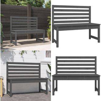 vidaXL Vidaxl - Gartenbank Grau 109 cm Massivholz Kiefer - Gartenbank - Holzm&ouml;bel - Gartenm&ouml;bel - Terrassenm&ouml;beln - Kiefernholz - Home & Living