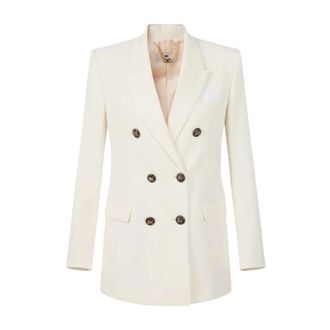 Elisabetta Franchi Femme, Vestes, Blanc, Taille: 42 FR Blazer crois&eacute;