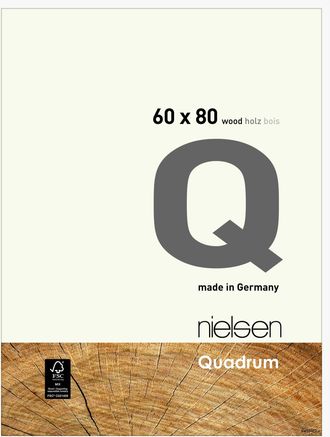 Nielsen Design Bilderrahmen, 60 x 80 cm, Holz, Reinweiß, Posterrahmen zum Aufhängen im Hoch- & Querformat, Echtglas, Quadrum