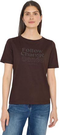 Cecil T-Shirt mit Frontprint Macchiato Brown XXL