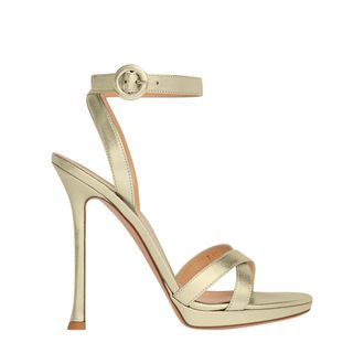Gianvito Rossi Gold Leather Strappy Heeled Sandals Size 38
