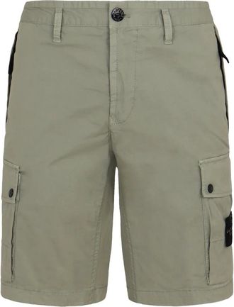 Stone Island Homme, Shorts, Vert, Taille: W34 Bermuda cargo slim-fit Stone Island