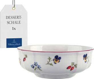 Villeroy & Boch Petite Fleur Dessertschale 15 cm Weiß, Spülmaschinenfest, Mikrowellensicher, Schälchen, Kleine Schüssel für Müsli, Snacks oder Dips, Schale, Bol, Gesc