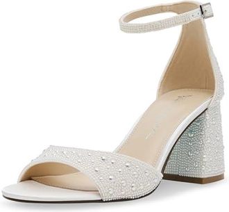 Betsey Johnson Sandales à talons Kami pour femme, perle, 41 EU