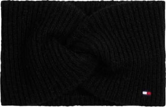 Tommy Hilfiger Th Flag Fluffy Headband Aw0Aw17778 Bandeau, Black (Black), Taille Unique Femme
