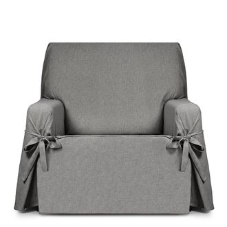 Eysa sofabezug mit Krawatten schmutzabweisender 1 sitzer grau Design Genna